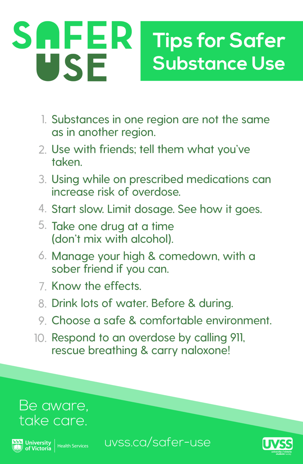 Safer Use - UVSS - University of Victoria Students' Society